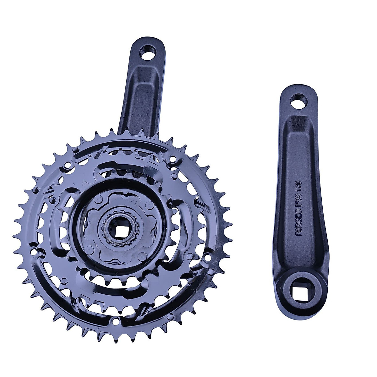 FOMAS Crankset,Mountain Bike Crankset,Square Taper crankset,Fit to 8 Speed Or Less Freewheel and Cassette,22/32/42T Bicycle Crankset,170mm Crank Arm,Suitable for 9/16" Pedal.