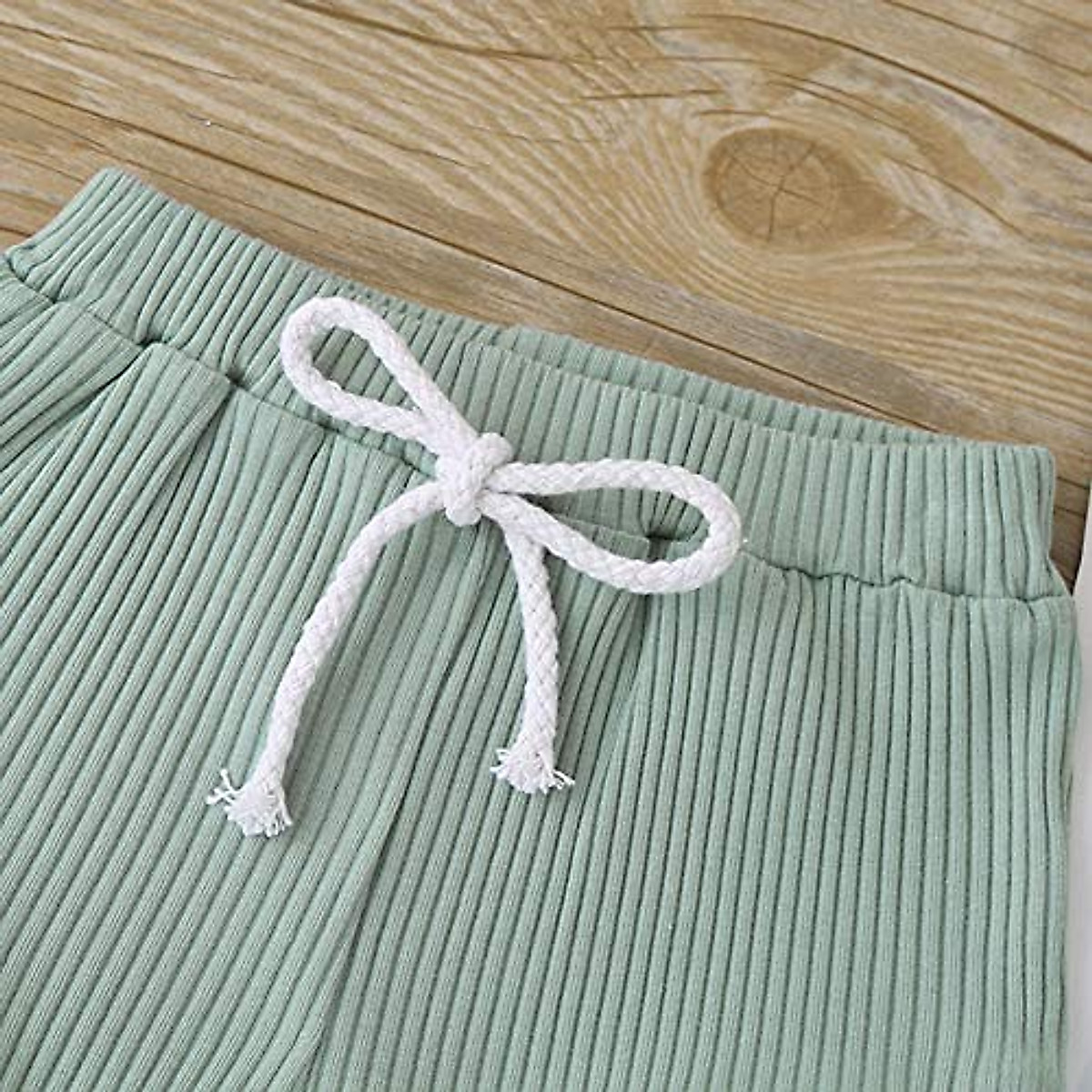 Amuhou Unisex Baby Short Sleeve T-shirts and Shorts Sets Stripe for Newborn Infant Toddler Boy Girls (White/Light Green, 0-6 Months)