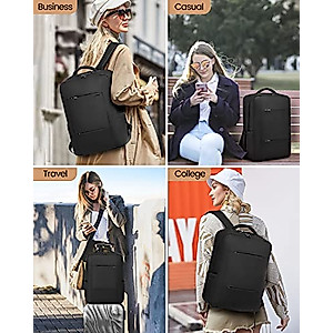 LOVEVOOK Laptop Backpack for Women & Men, Unisex 15.6 inch Waterproof Travel Backpack, Work Backpack Casual Daypack with USB Charging Port, Computer Backpack for Business Black