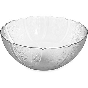 Carlisle FoodService Products Petal Mist Plastic Bowl, 9 Inch Diameter for Catering, Buffets, Restaurants, Polycarbonate (Pc), 2.4 Quarts, Clear, (Pack of 12)
