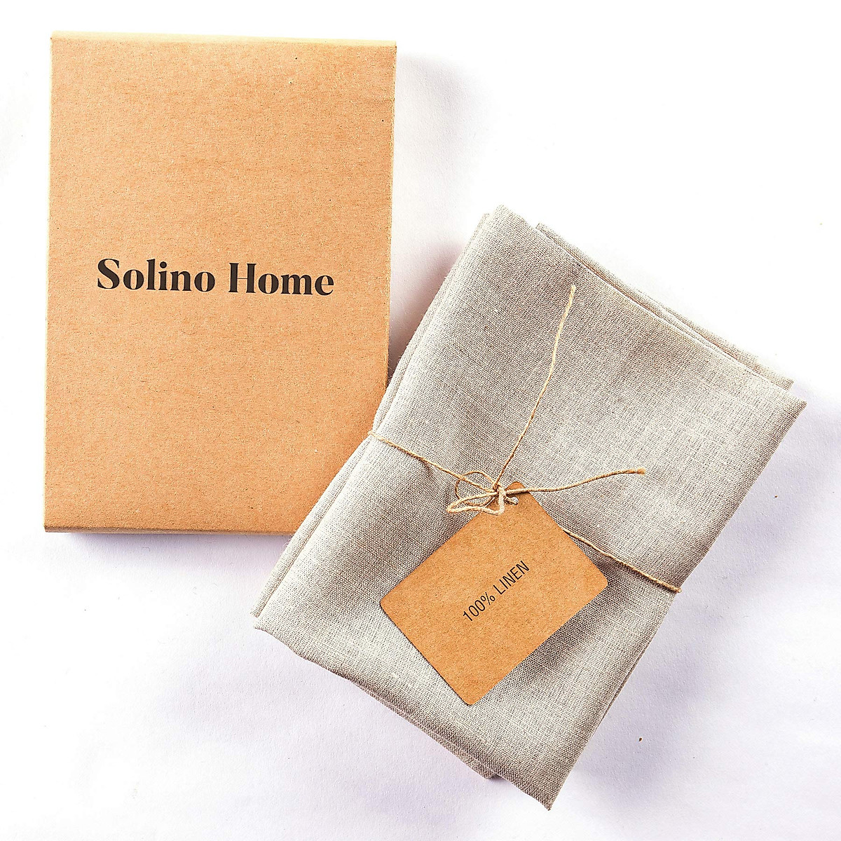 Solino Home Linen Kitchen Towels 17 x 26 Inch – Natural, 100% Pure Linen Tea Towels Set of 2 – Handcrafted from European Flax and Machine Washable