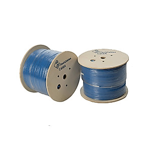 iTechCables, Cat6a Plenum 1000ft CMP Rated Pure Copper, 750Mhz, Solid Ethernet Cable, 23AWG, 10 Gigabit Ethernet Cable, Unshielded Twisted Pairs (6a UTP) (Blue)