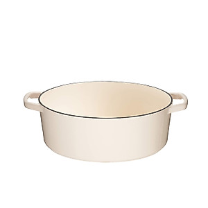 Cuisinart Chef's Classic Enameled Cast Iron 5.5-Quart Oval Covered Casserole, Enameled Cream