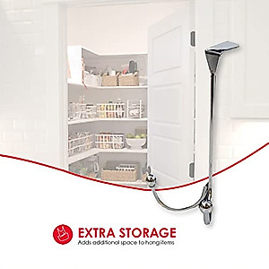 Home Basics 2 Hook Over The Door Hanger, Chrome