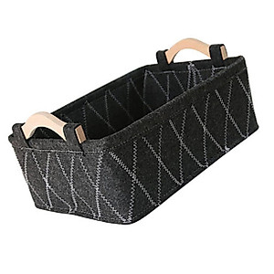Alipis 1pc Felt Storage Basket Fabric Storage Basket Cube Basket with Handles Desk Topper Kitchen Rectangular Storage Fabric Mini Storage Bins Office Desk Decor Box Frame Wood Clothing