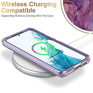 Esdot for Samsung Galaxy S23 Case,Military Grade Passing 21ft Drop Test,Rugged Cover with Fashionable Designs for Women Girls,Protective Phone Case for Galaxy S23 6.1" Glitter Purple Marble