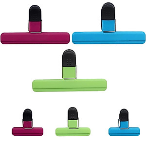 6PCS Large Chip Clips Bag Clips - Plastic Clips for Bags Food Bag Sealing Clips with Assorted Sizes in 3 Colors for Freshness and Organization