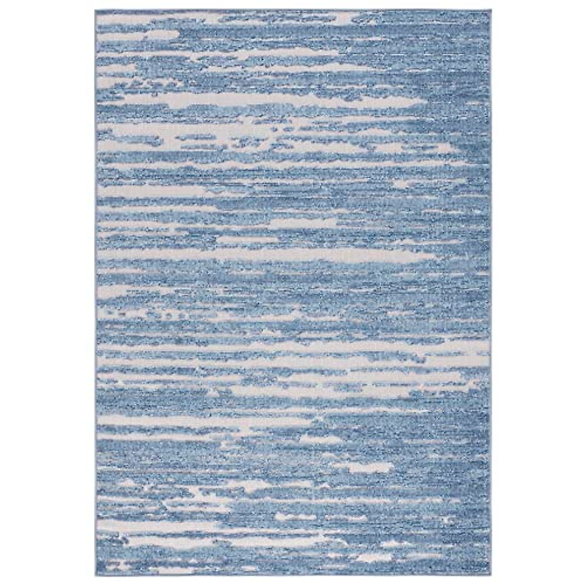 Safavieh Cabana Collection Area Rug - 5'3" x 7'6", Blue & Beige, Non-Shedding & Easy Care, Indoor/Outdoor & Washable-Ideal for Patio, Backyard, Mudroom (CBN506M)