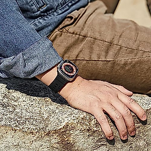 Sport Bands Compatible with Apple Watch Ultra 2 Band/Apple Watch Ultra Band 49mm 45mm 44mm 42mm for Men Women, Waterproof Silicone Wristbands Replacement Strap for iWatch Series 9 8 7 6 5 SE Ultra