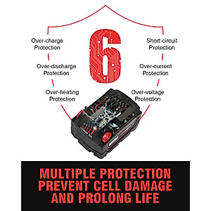 Bslite 4Packs Replacement for Milwaukee M18 Battery 6.0Ah 48-11-1862 Compaitble with Milwaukee 18V Battery Tools and Charger（Black）