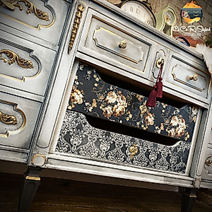 Prima Re-Design Decoupage Decor Tissue Paper 19"x30"-Dark Damask-REDTP-47704 Redesign Décor' Easter Day Decorations St. Patrick's Day,Easter Decorations,Great Mother Gifts