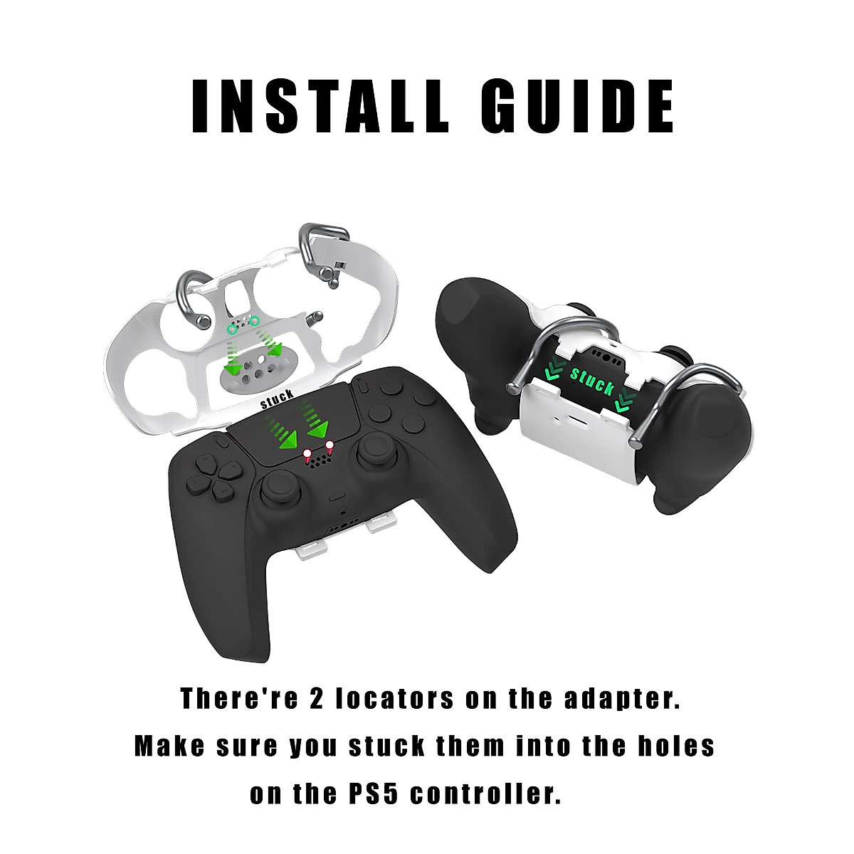 EXknight Leverback V2 Paddles Attachment, Back Buttons Adapter for PS5 Controller | Fit with Thumb Grips (White)