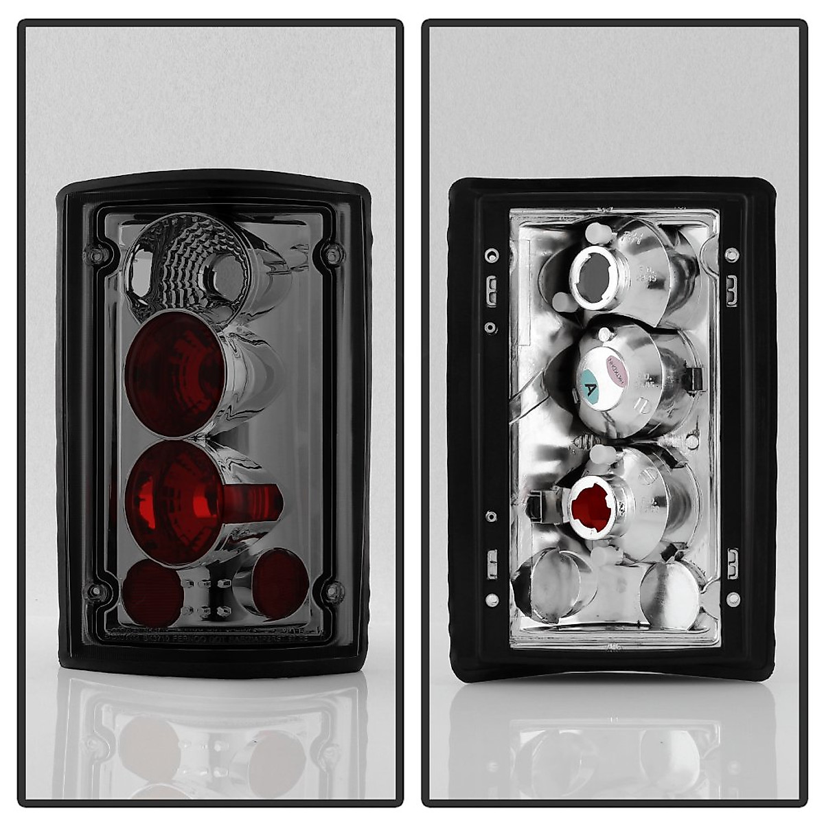 VIPMOTOZ Altezza Euro Style Tail Light Lamp For 2000-2005 Ford Excursion & 1995-2006 E-150 E-250 E-350 Van - Chrome Housing, Smoke Lens, Driver & Passenger Side