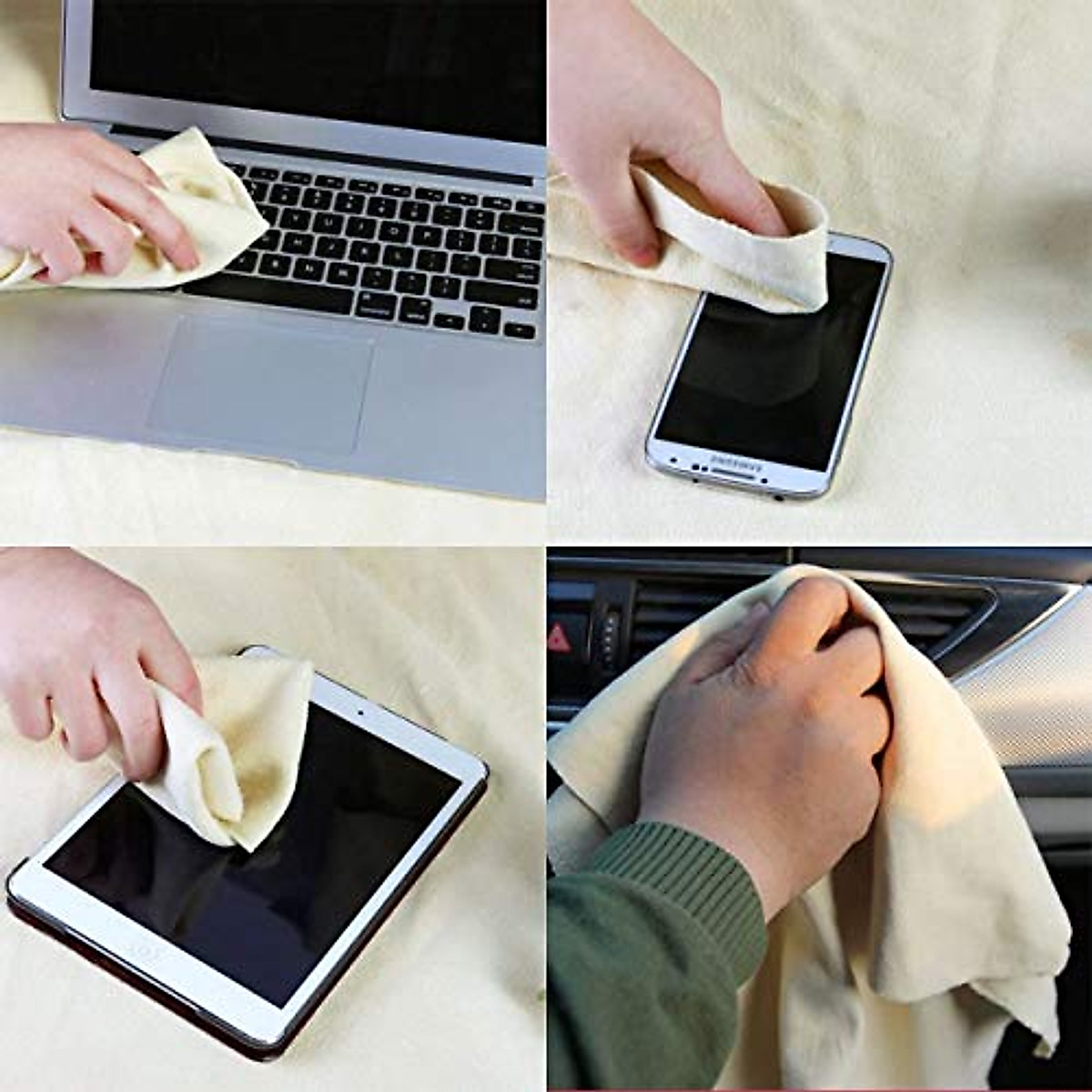 (1 Pack) Car Natural Chamois Cleaning Cloth, AutoCare Genuine Deerskin Leather Auto Car Wash Drying Towel,Super Absorbent (60 x90 cm)