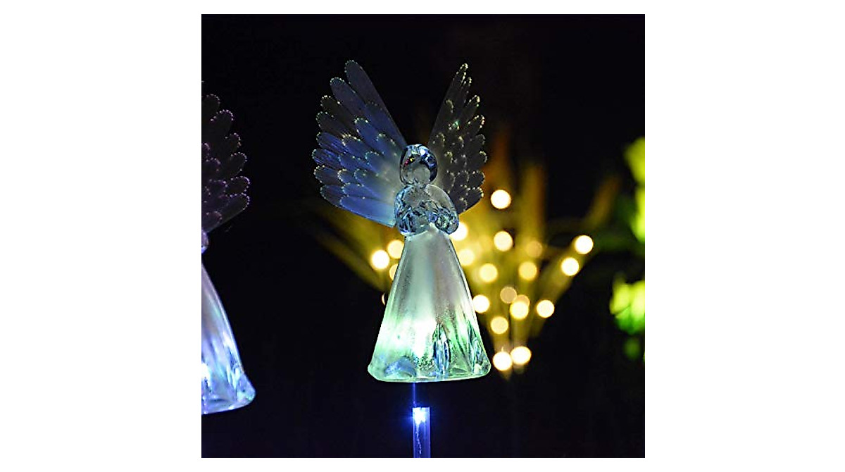 Awinking 2 Pack Solar Angel Lights - Color Changing Outdoor Decor