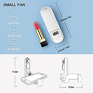 Nogegra Handheld Fan, Mini Fan Portable USB Rechargeable Small Pocket Fan, 3 IN 1 Small Personal Fan Battery Operated, Foldable Desk Travel Fan for Outdoor, Travel, Kids, Women, White