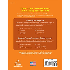 Summer Bridge Activities 4th to 5th Grade Workbook, Math, Reading Comprehension, Writing, Science, Social Studies, Fitness Summer Learning Activities, 5th Grade Workbooks All Subjects With Flash Cards