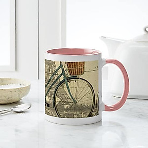 CafePress Eiffel Tower Paris Bike Mugs Ceramic Coffee Mug, Tea Cup 11 oz