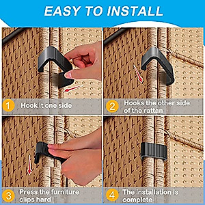 (20 pcs) Outdoor Furniture Clips Patio Sofa Clips ,Sectional Sofa Furniture Chair Clips,Rattan Furniture Clamps Wicker Chair Fasteners, Connect The Sectional or Module Outdoor Couch Patio Furniture