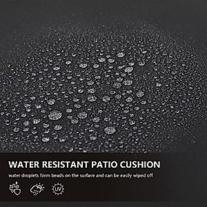 RACE LEAF Patio Seat Cushions 16"x18.5"x3" Square Corner - Set of 2, Black - Indoor/Outdoor Chair Cushions with Invisible Zipper, Water-Resistant Chair Seat Cushion with Ties for Non-Slip Support