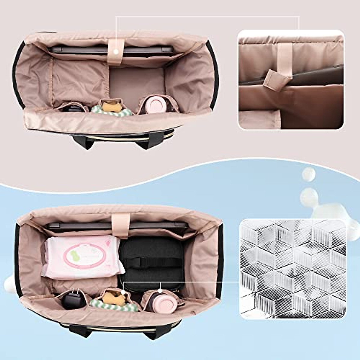 Luxja Wearable Breast Pump Bag (with a Breastmilk Cooler Bag, a Small Carrying Case and a Waterproof Mat), Pumping Bag Compatible with Momcozy, Willow and Elvie Breast Pump, Black