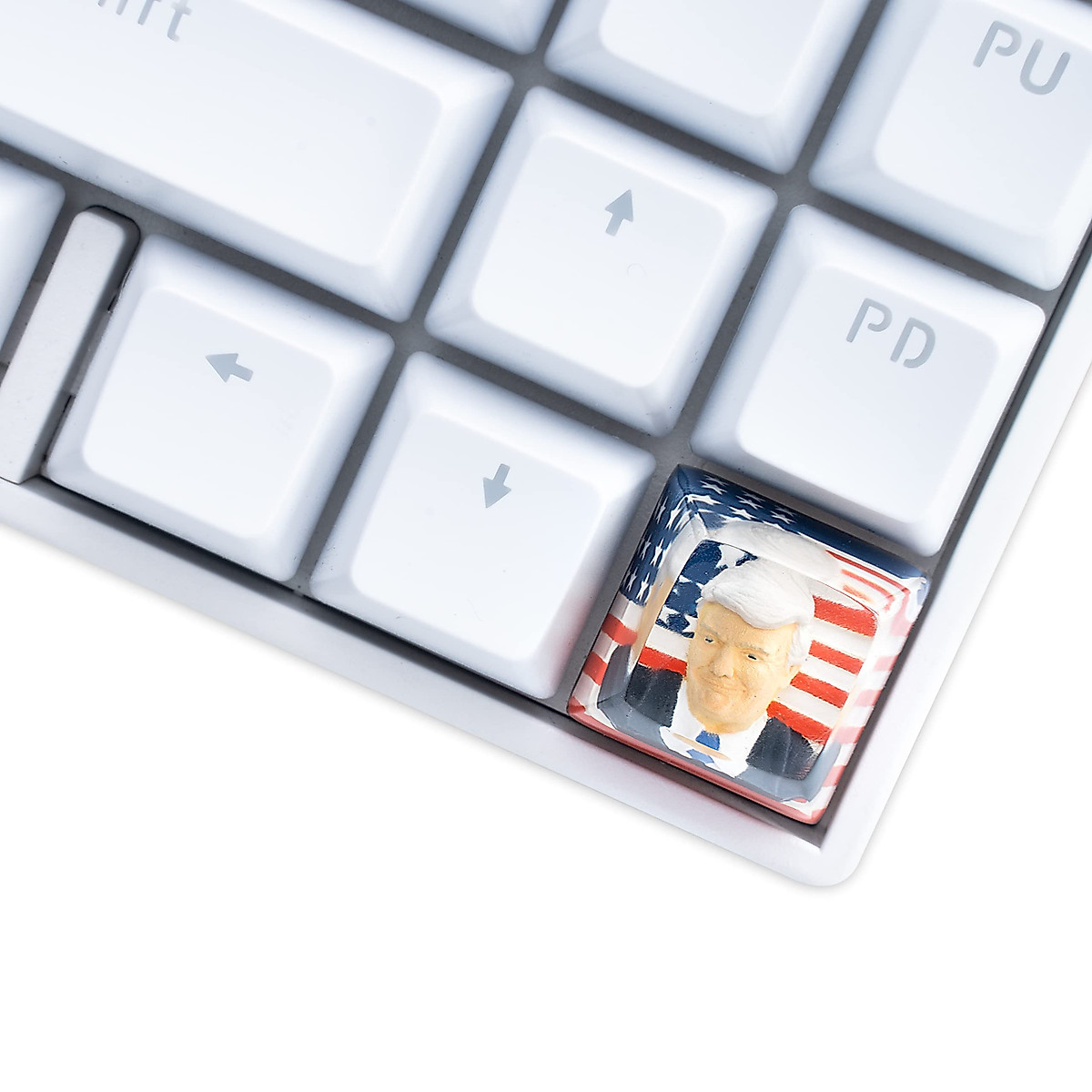 Ocean Key Artisan Keycaps for DIY Replacement Handmade Resin Keycaps Decoration, Trump Figure Handmade Resin Keycaps for Switch Gaming, Cherry MX Mechanical Keyboards (Red)