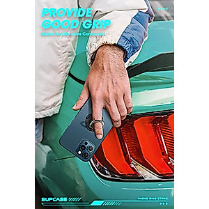 SUPCASE Cell Phone Ring Holder, 360° Rotation & 180° Flip Universal Phone Ring Stand with Metal Phone Grip Compatible for Magnetic Car Mount (Black)