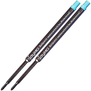 Jaymo Replacement for Waterman 834264 - Measures 4.4 in / 112 mm Long - Ballpoint Pen Refill - 2 Blue