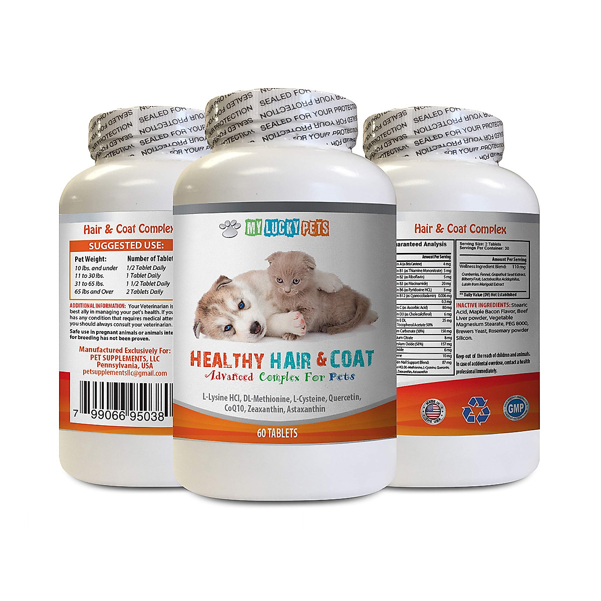 cat Fur Supplement - Pets Healthy Hair and Coat - Boost Immune System - Nail Health - Premium Complex - cat Skin and Itch Relief - 60 Treats (1 Bottle)