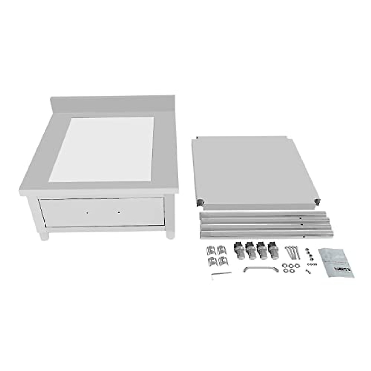 Stainless Steel Worktable Workstation,Commercial Heavy Duty Table with1 Drawer, Undershelf and Backsplash,Kitchen Island for Restaurant, Home, and Hotel