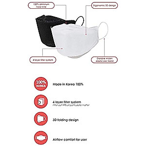 [Pack Of 30] GOODDAY ENGLISH BLACK SMALL Certified KF94 Korean Face Mask Disposable Comfortable Kids Face Mask, Youth Age 5-11, Small Size By Happy Life