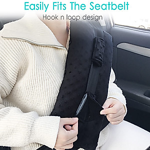 Hysterectomy Pillow Abdominal Post Surgery Pillows with Pocket Comfort for Ice Heat Packs Tummy Tuck Belly Incision Recovery Seatbelt Gifts Women Patients Minky Dot Black