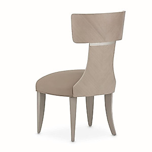 Michael Amini Lanterna Wood Dining Side Chair in Silver Mist (Set of 2)