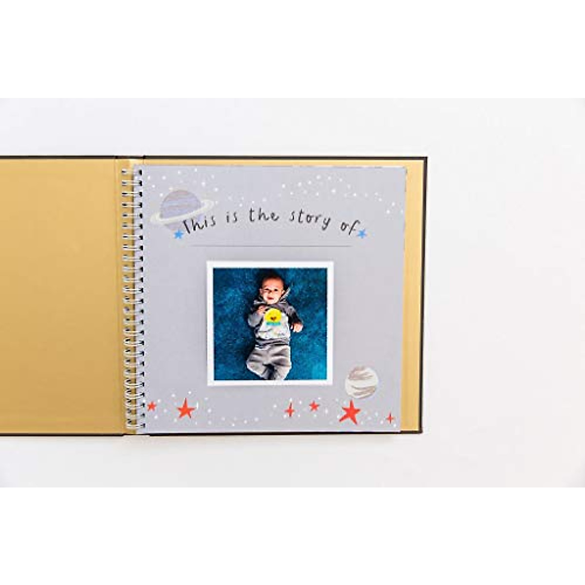 Lucy Darling Baby Memory Book, Themed Baby First Year Book, First 5 Years Journal & Photo Album for Baby Boy/Girl, Keepsake Books, Gender Neutral Memories & Milestone Book, Mom Gift - Golden Stargazer
