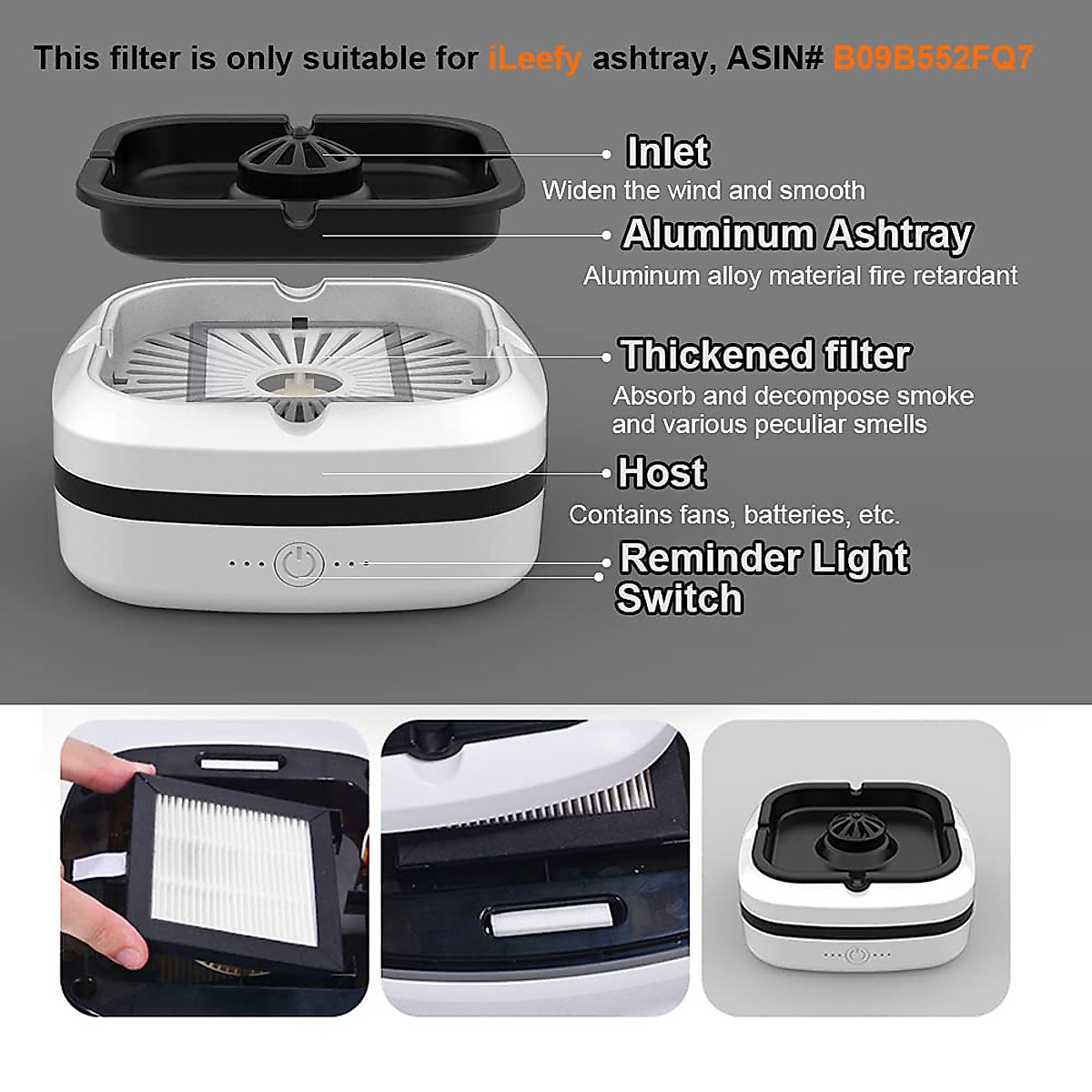 Filter is Only for iLeefy Ashtray (4 Pack)