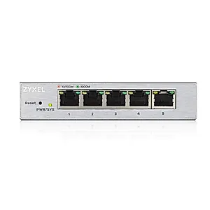 Zyxel 5-Port Gigabit Ethernet Web Managed Switch | VLAN Support | Sturdy Metal Case | Desktop or Wall-Mount | Fanless |Limited Lifetime Warranty | QoS | Ethernet Splitter | GS1200-5