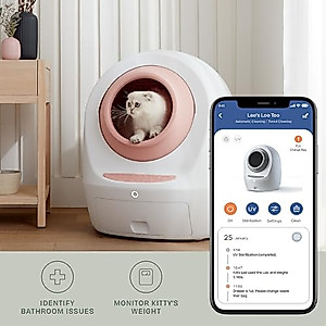 Casa Leo Loo Too Self-Cleaning Litter Box with Anti-Pinch Sensors, Odor Removal, Health Monitoring and Hands-Free App Control for Multiple Cats