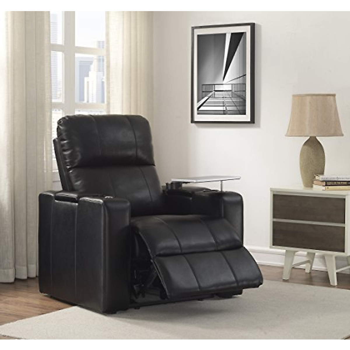 Pulaski Larson Theatre Recliner, 38.0" L X 39.5" W X 43.0" H, Black