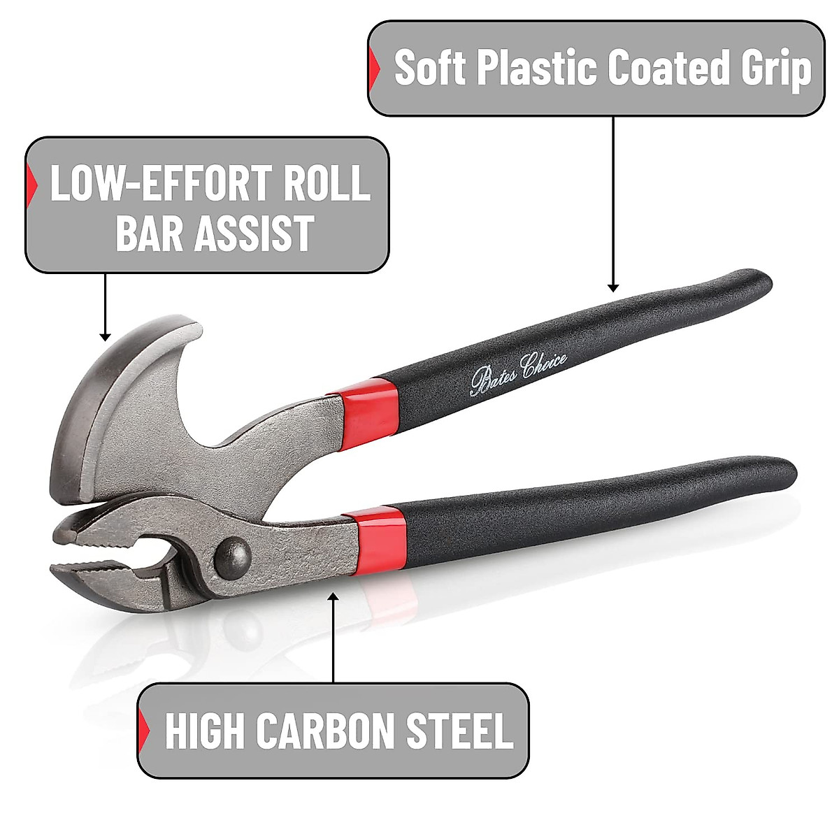 Bates- Nail Puller, Pliers, Nail Remover Tool, Multi Tool, Hand Tools, Staple Puller, Carpenter Tools, Staple Remover, Nail Puller Tool, Trim Puller, Nail Remover, Nail Pliers, Cats Paw Nail Puller