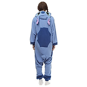 DEAGUI Adult Costume Onesie Pajamas for Women Men-Cartoon Animal Christmas Halloween Cosplay Onesies Blue S