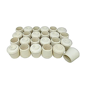 Shepherd Hardware 8753E Leg Tips 3/4-Inch Inside Diameter Rubber Chair Leg Caps, 24 Pack, White