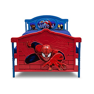 Delta Children Plastic 3D-Footboard Twin Bed, Marvel Spider-Man Snooze 6 inch Memory Foam Twin Mattress (Bundle)