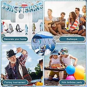 2 Line Fish Party Decorations Gone Fishing String Hanging Banner for Fish Birthday Decorations Retirement Party Decorations Fish Birthday Party Supplies Outdoor Salt Water Barbecue Party Decoration