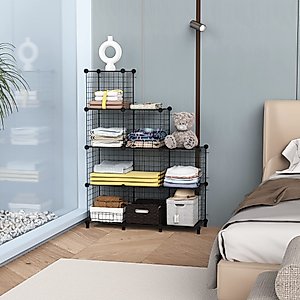 HOMIDEC Cube Storage, Storage Shelves 9 Cube Bookshelf Bookcase Closet Organizer and Storage Wire Storage Cube Multi-Use DIY Storage Cube Shelf for Books, Toys, Clothes, Tools