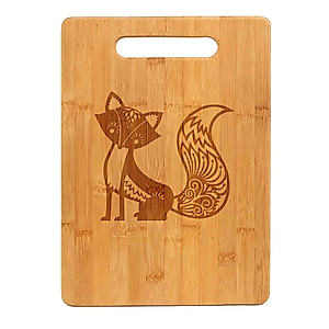 Bamboo Wood Cutting Board Fancy Fox