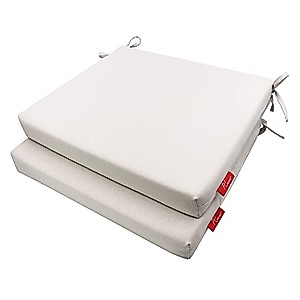 Pcinfuns Outdoor Squared Seat Cushions 18.5 x 16 Inches All Weather Chair Cushions for Garden Patio Furniture Chair Pads,Beige