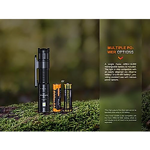Fenix LD12R EDC Flashlight, 600 Lumen USB-C Rechargeable, AA Compatible, Main and Side Dual LEDs Work Light with Magnetic Clip and Lumentac AA Organizer