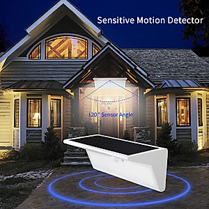 MHAZDZE Solar Lights Outdoor, 800LM 3000mAh Solar Motion Sensor Lights, 4 Modes 46LED Solar Motion Lights Outdoor with IP65 Waterproof for Garden Deck Garage