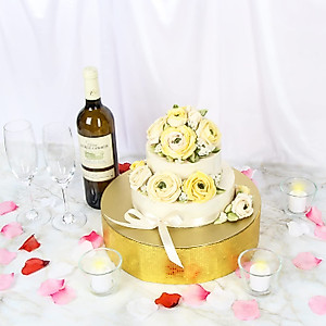 J JACKCUBE DESIGN Gold Round Cake Stand, Cupcake Display Supplies Tray Plate Holder for Decorative Party, Weddings, Birthdays, Tea Parties, Celebrations (12inch / Gold) - :MK197AG (12inch / Gold)