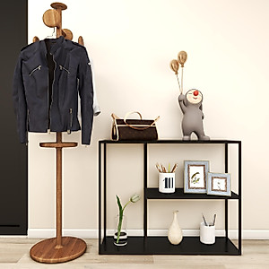 HDANI Console Table, Narrow Entryway Table, 3 Tier Metal Hallway Table, 11.8''Dx39.4''Wx31.5''H(Black)